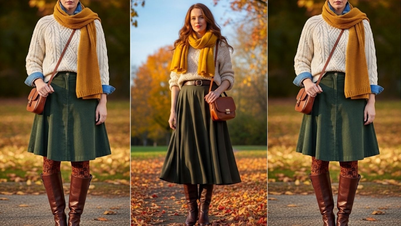 15 Green Skirt Outfit Fall Ideas to Stay Chic and Seasonal