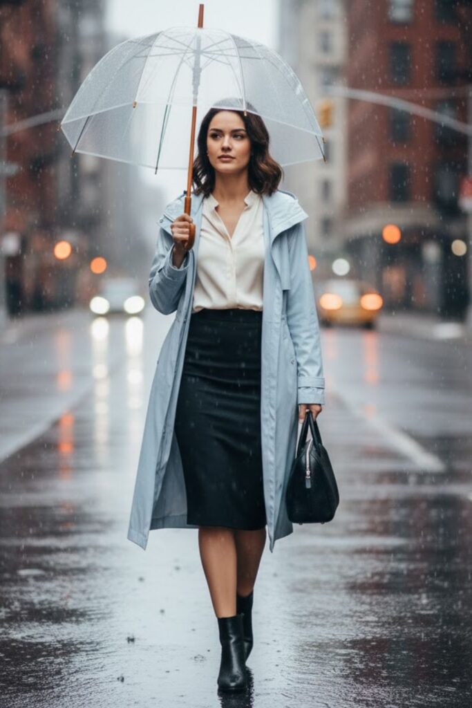 15+ Rainy Day Office Outfit Ideas to Stay Stylish & Professional