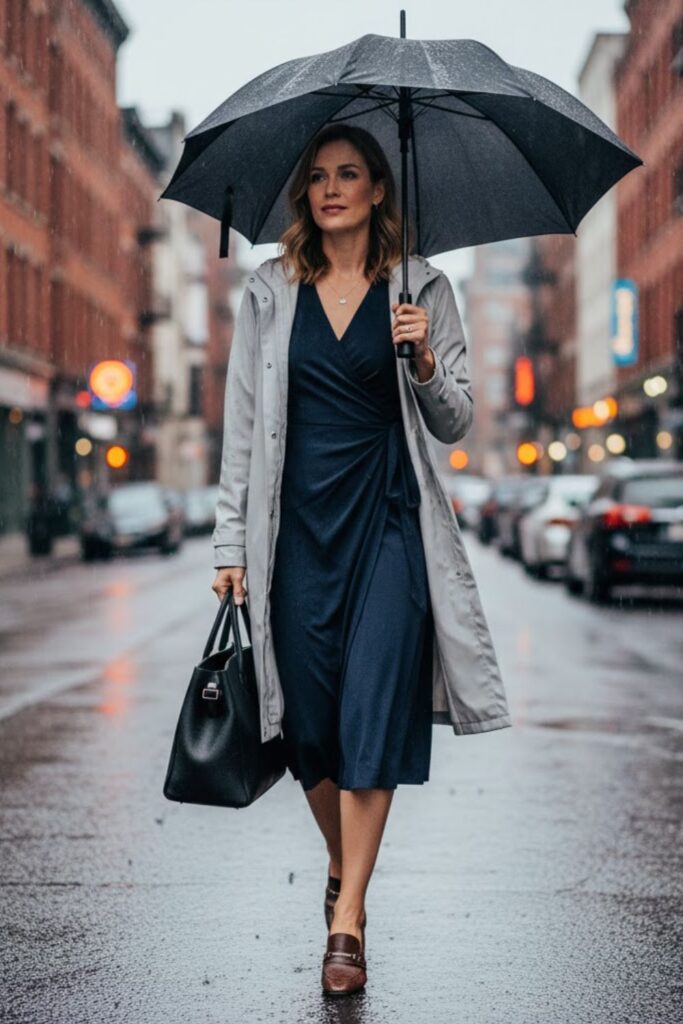 15+ Rainy Day Office Outfit Ideas to Stay Stylish & Professional